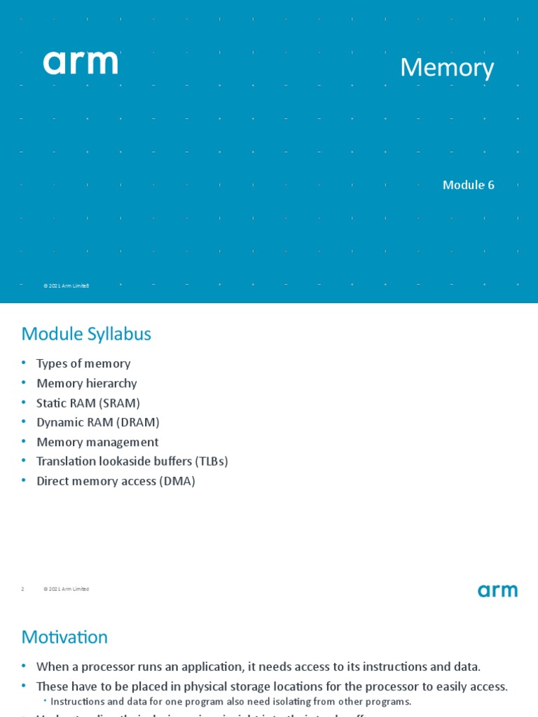 Module 6 Memory Pdf Random Access Memory Computer Data Storage 7616