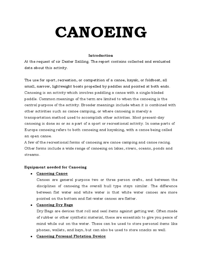 Understanding Canoeing Basics | PDF
