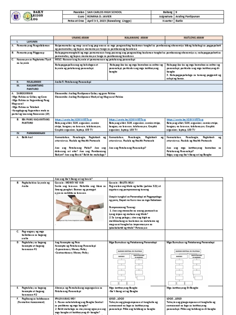 Dll 3rd Qtr Week8 Patakarang Pananalapi Copy | PDF