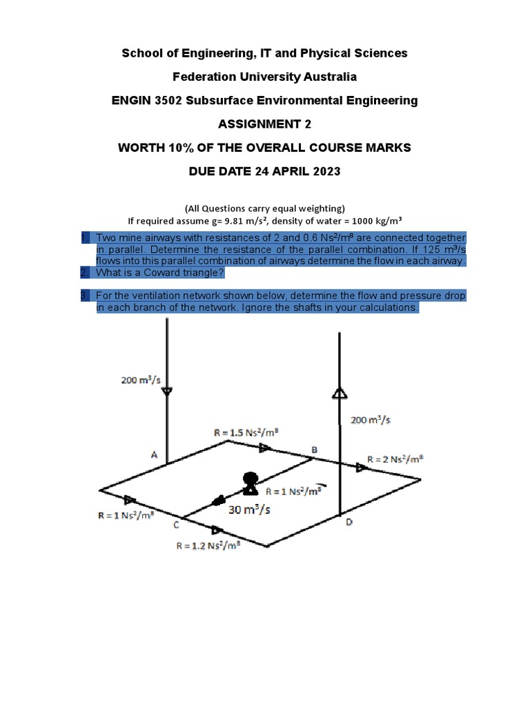 Subsurface Ventilation Engineering Assignment | PDF | Home & Garden ...