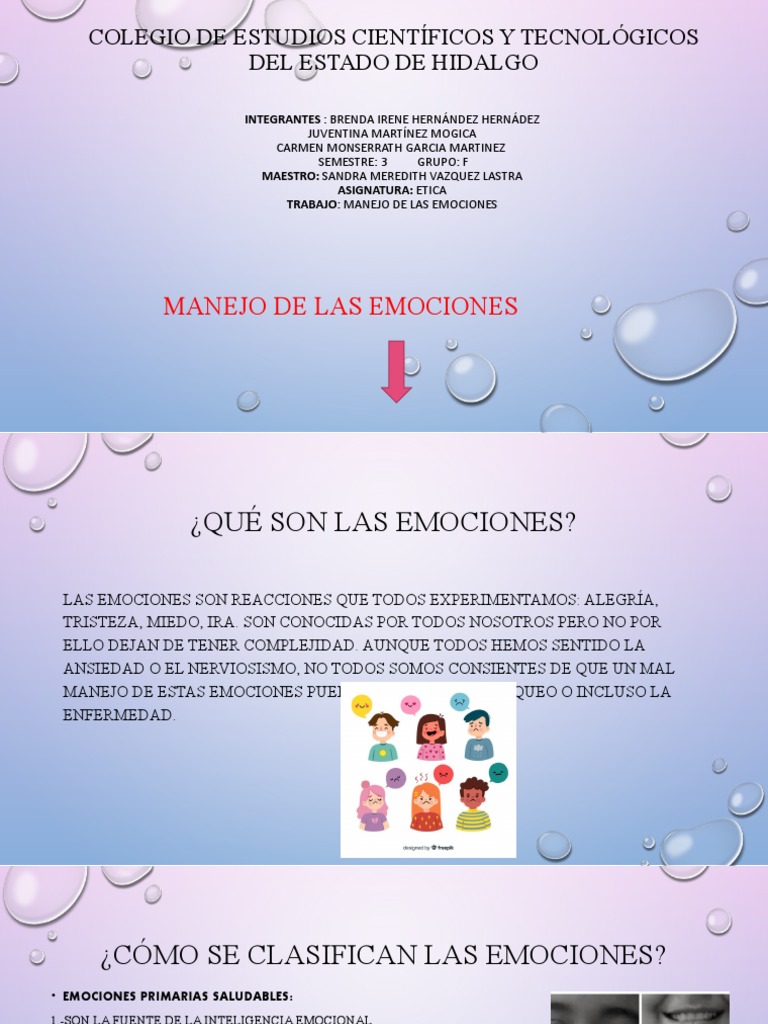 Manejo De Las Emociones Pdf