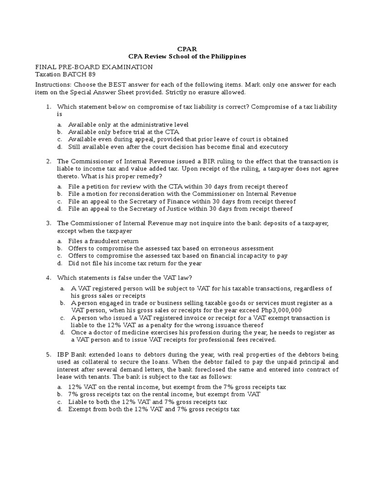 CPAR 89 Final PB TAX Pages 1 21 PDF | PDF