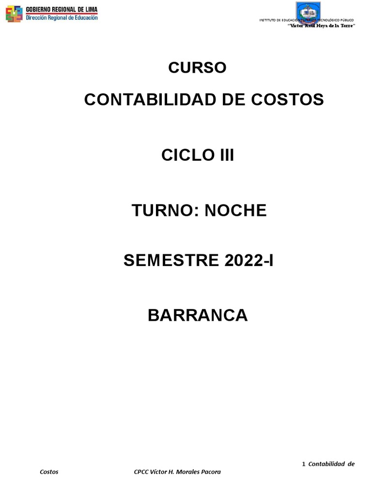 2.separata Contab de Costos 2022-I | PDF