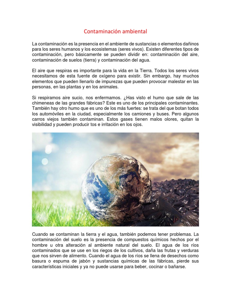 Contaminación Ambiental PDF | PDF | La contaminación del agua ...