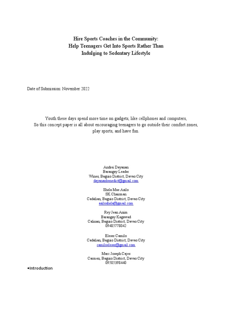 Concept Paper English | PDF