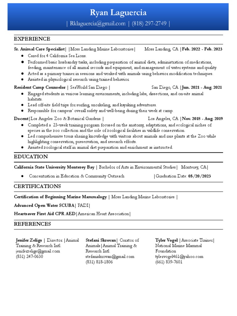 Ryan Laguercia Resume 2023 | PDF