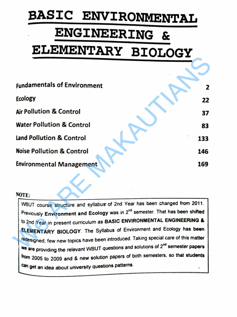 Basic Environmental Engineering & Elementary Biology PDF | PDF