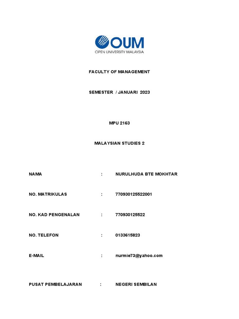 OUM - Perlembagaan Persekutuan | PDF
