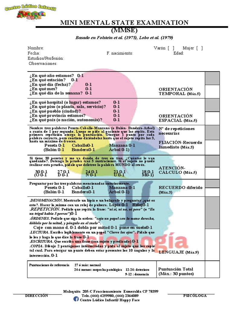 Minimental | PDF | Ciencia cognitiva