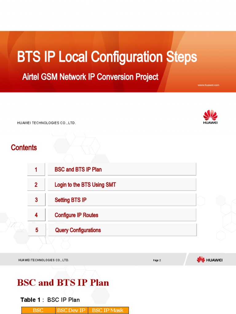 Huawei BTS IP Configuration Guide | PDF