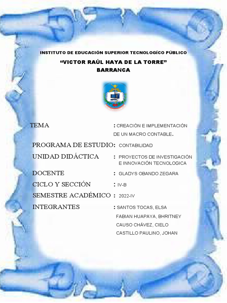 Proyecto Macros Grupo | PDF