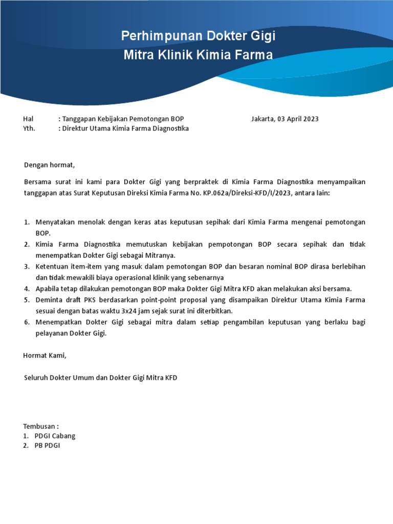 Surat Penolakan BOP | PDF