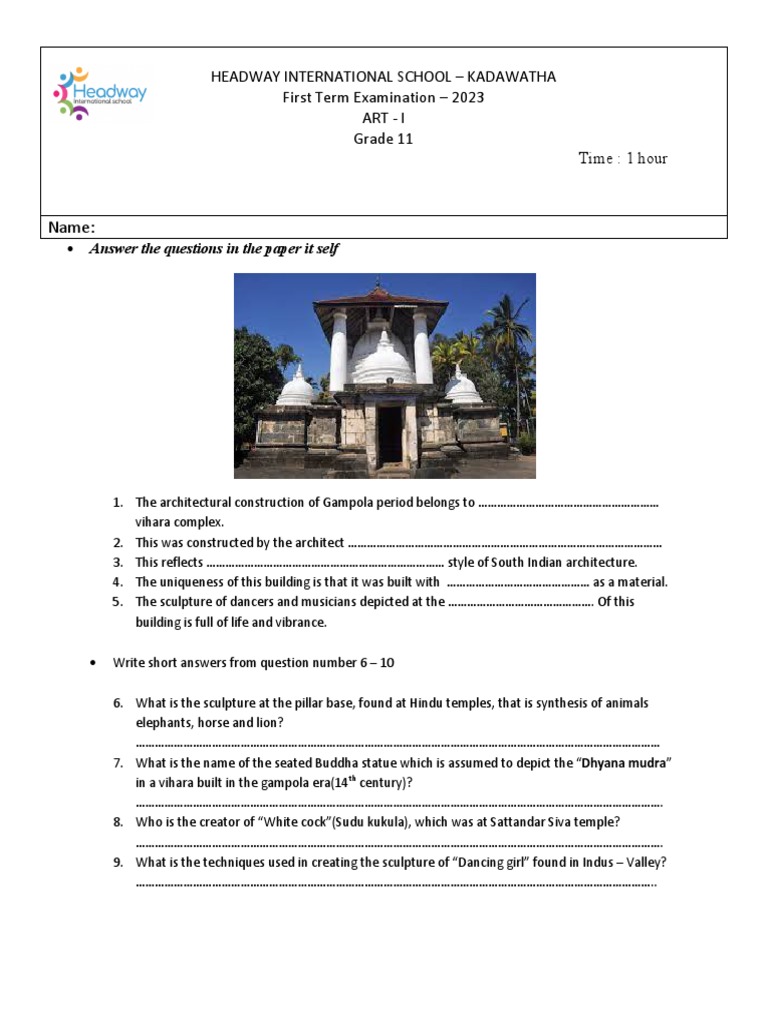 Grade 11 Art English Medium PDF | PDF