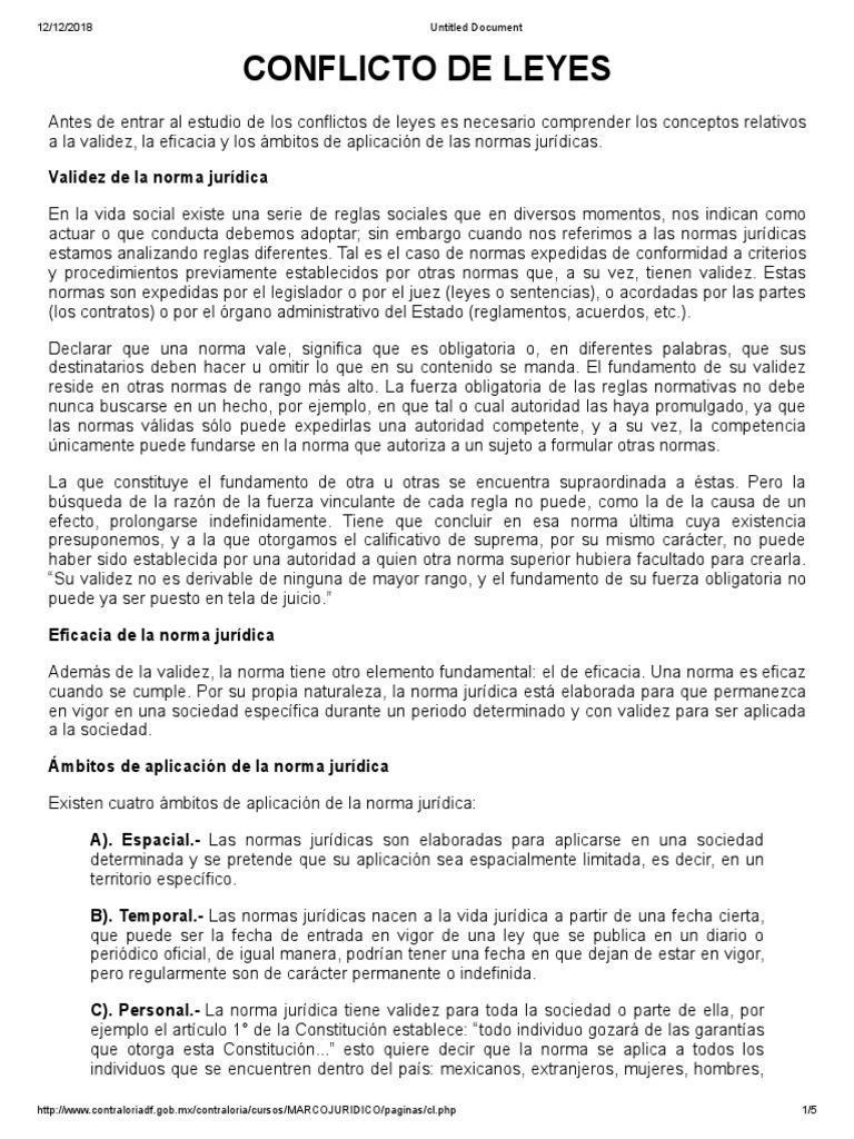Conflicto de Leyes PDF | PDF