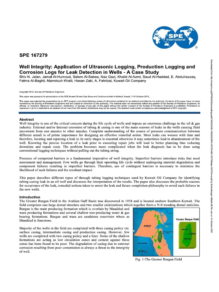 SPE 167279 Well Integrity Application of Ultrasonic Logging, Production ...