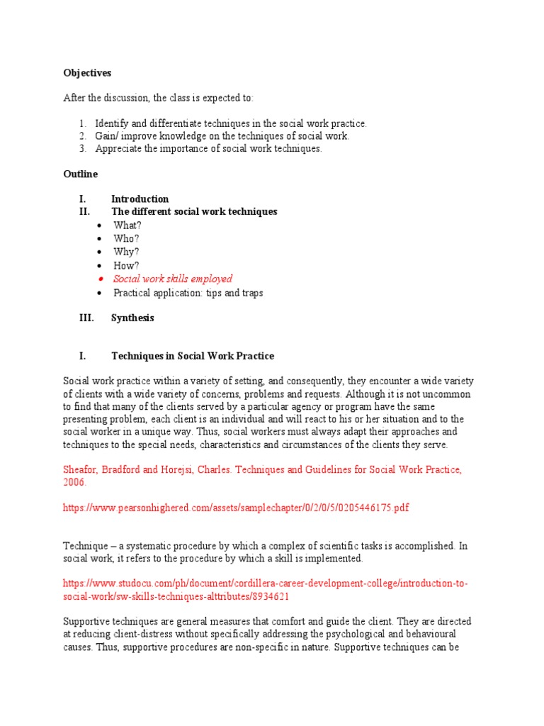 Techniques in Social Work Practice | PDF | Self-Improvement