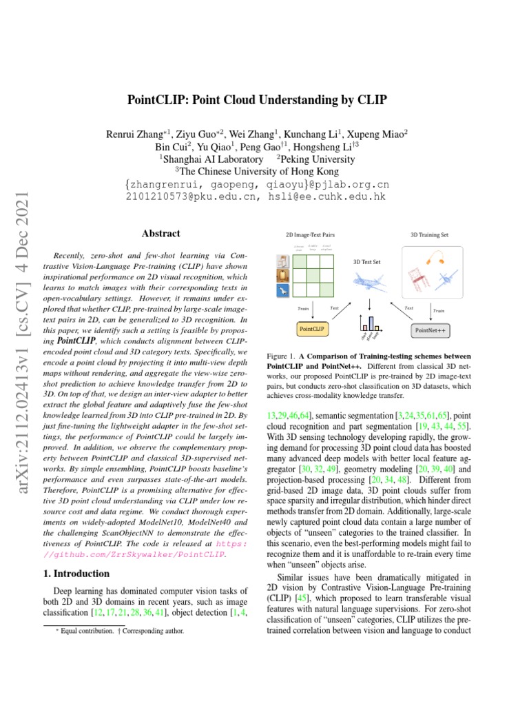 PointCLIP Point Cloud Understanding by CLIP PDF | PDF | Computers