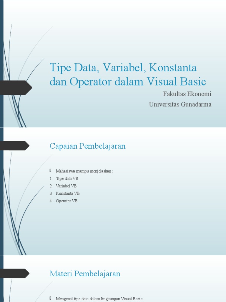 VC Tipe Data, Variabel Dan Konstanta VB | PDF | Komputer