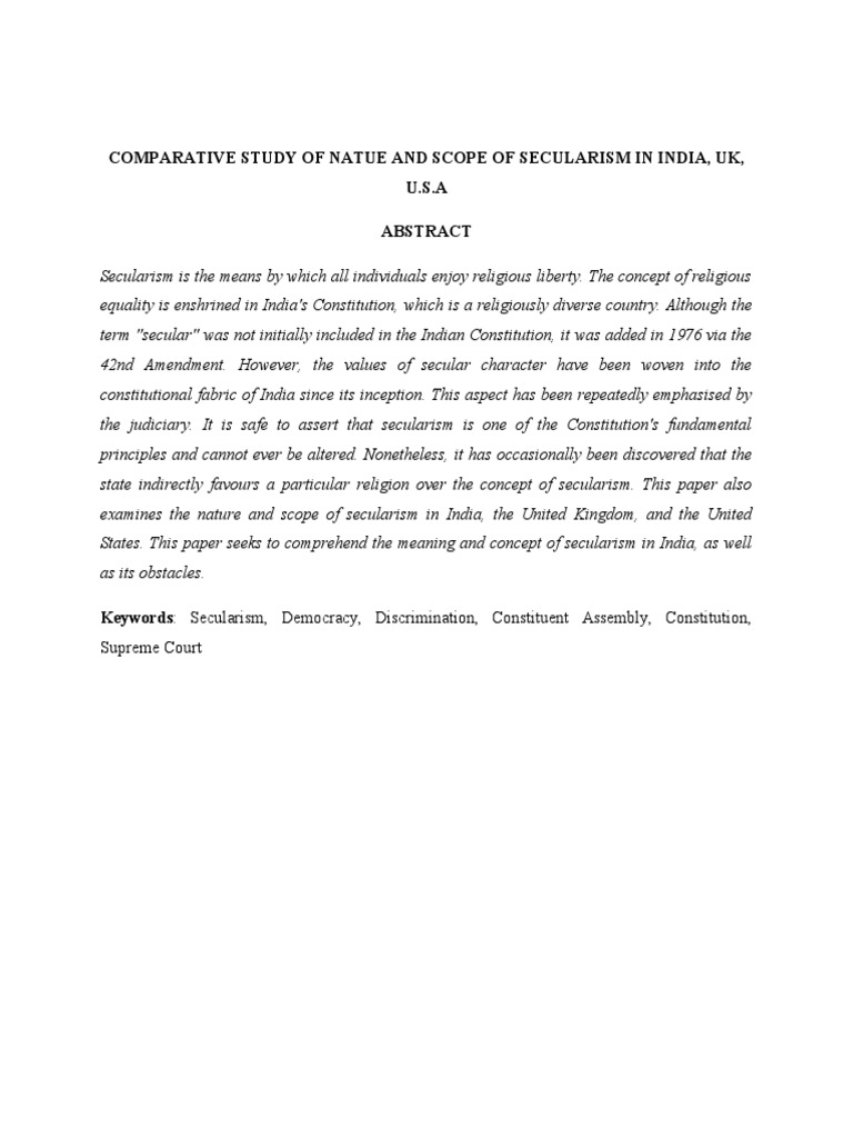 Secularism India Uk Uas | PDF | Secularism | First Amendment To The ...