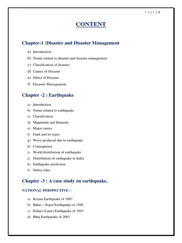 Comprehensive Guide to Disasters and Disaster Management with a Focus ...