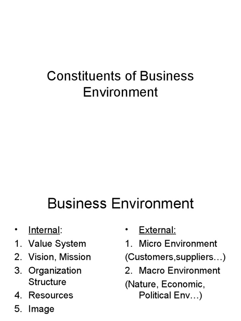 Constituents of Business Environment | PDF | Microeconomics | Market ...