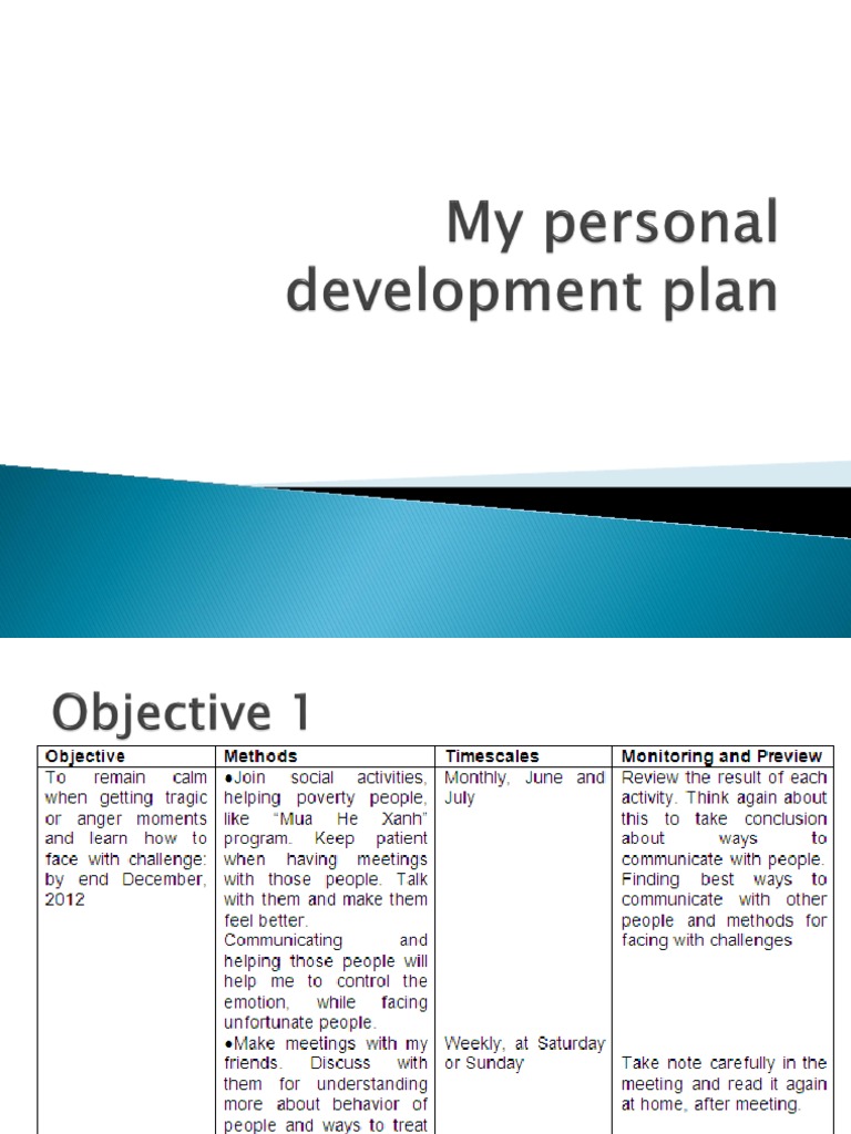 My Personal Development Plan | PDF