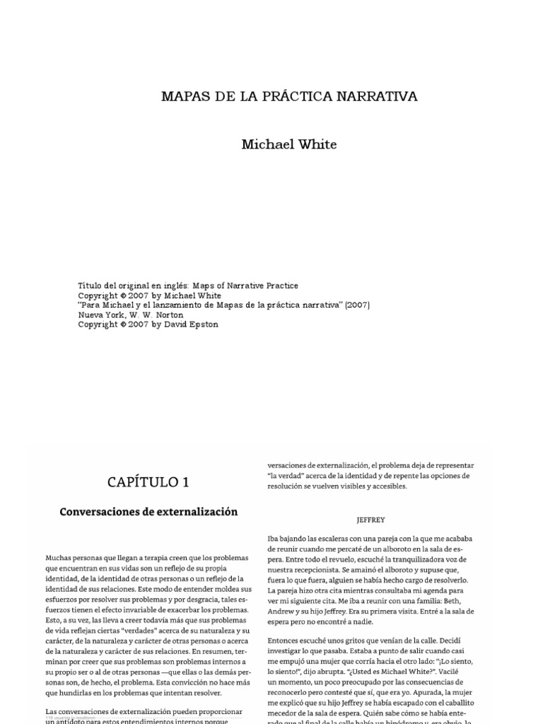 White, M. (2016) - Mapas de La Practica Narrativa - Cap. 1 Conversaciones Externalizacion PDF | PDF