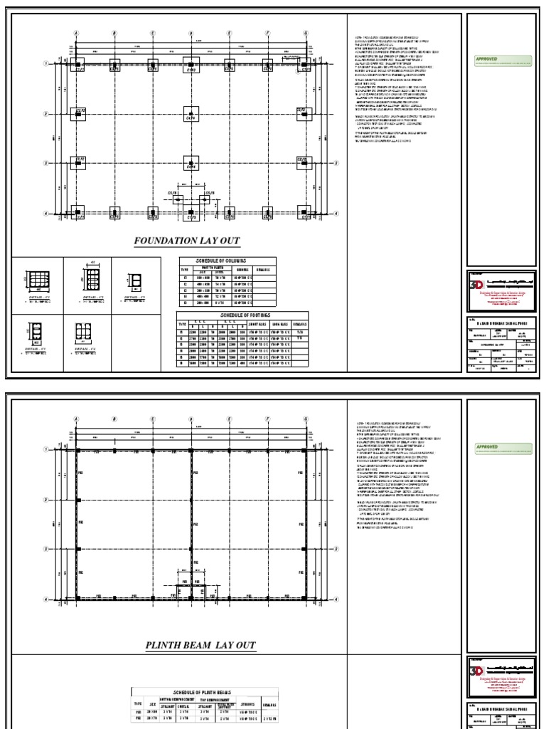 Structural Drawings for Industrial Project | PDF | Concrete | Beam ...