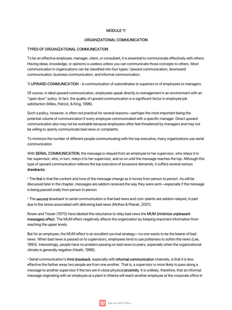 MODULE 11-IO-Organizational-Communication | PDF