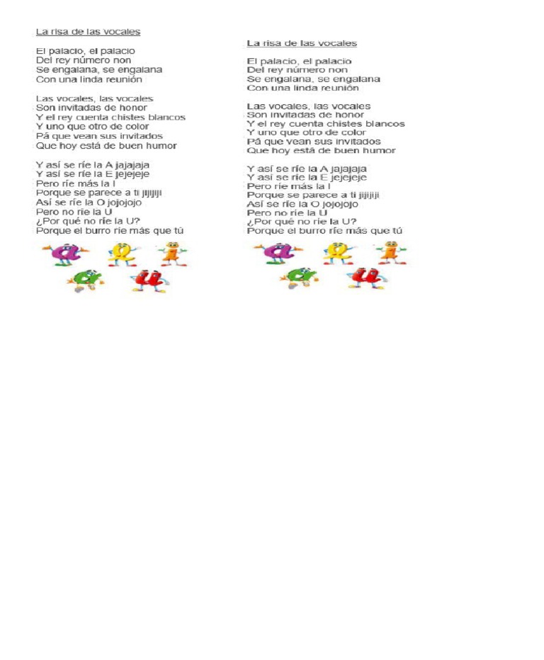 Cancion La Risa De Las Vocales Pdf