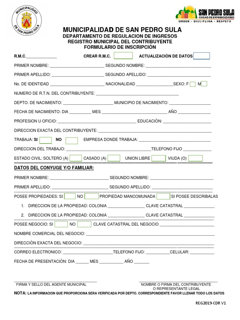 Formulario para Crear RMC 2022 PDF | PDF