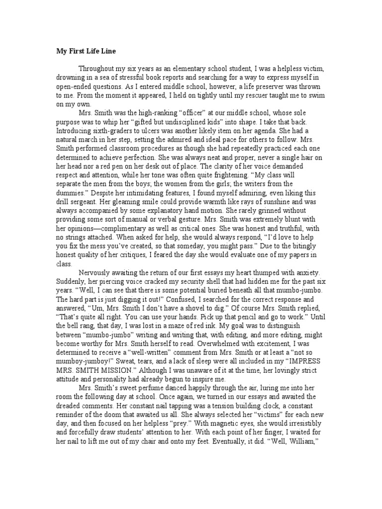 Sample My First Life Line | PDF