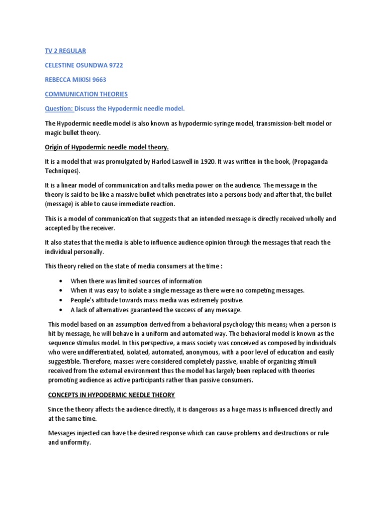 Communication Theories Assignment | PDF