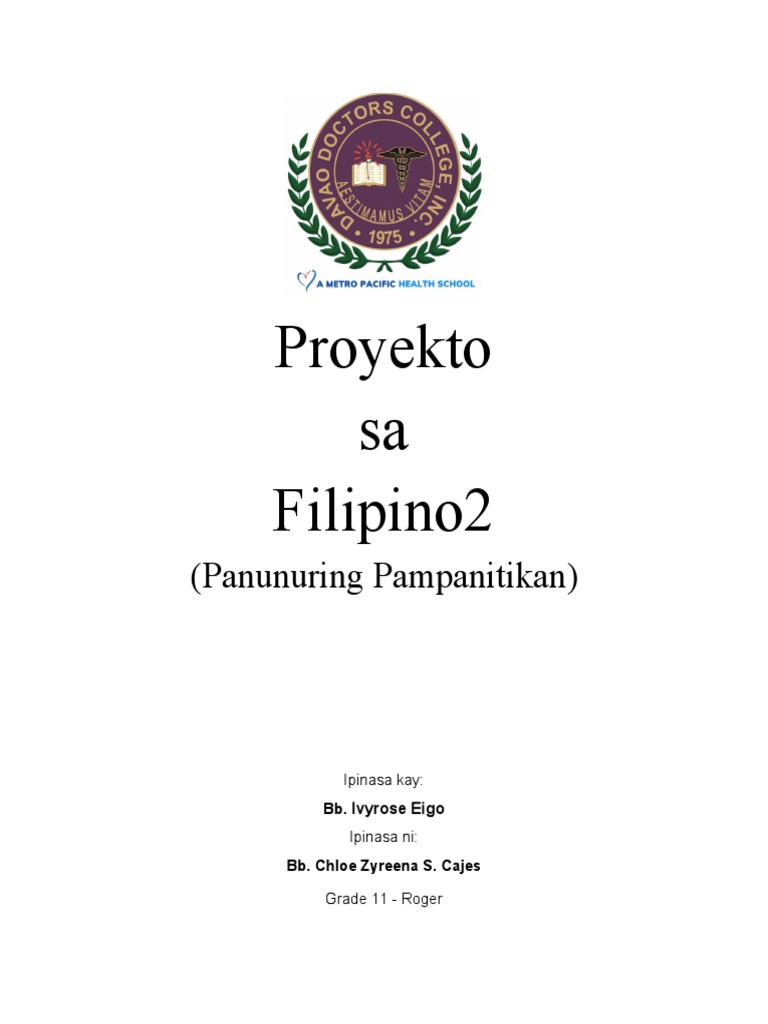 FIlipino-Panitikan-Pagsusuri.docx | PDF