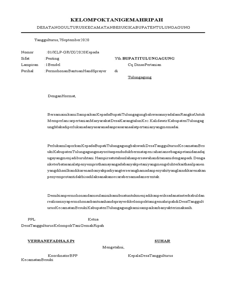 PROPOSAL PENGAJUAN Hand Sprayer | PDF