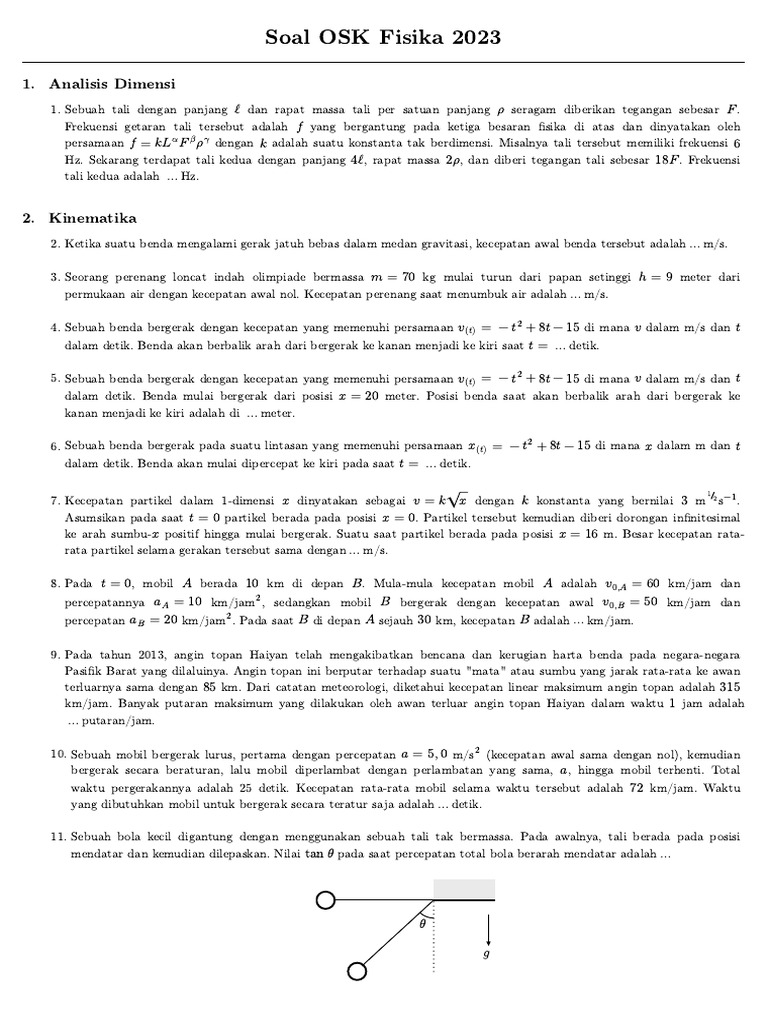 Soal OSK 2023 Asli PDF | PDF