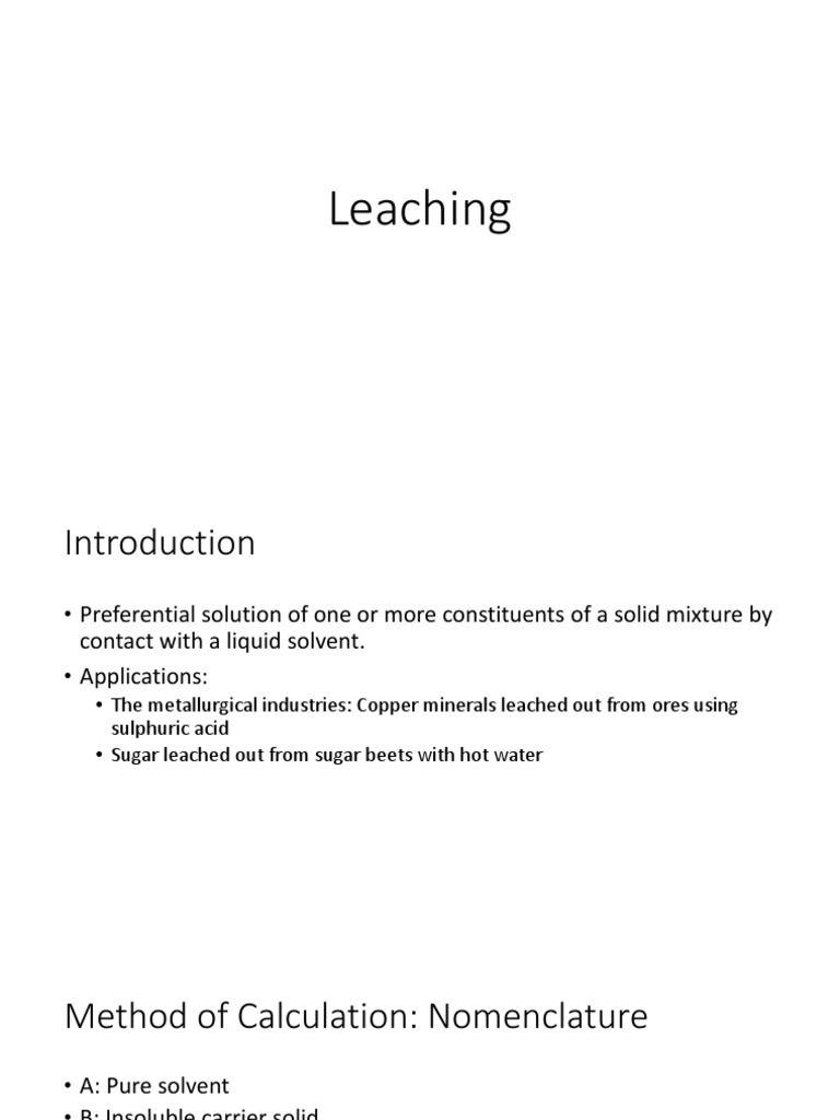 Leaching PDF | PDF | Solubility | Sodium Hydroxide