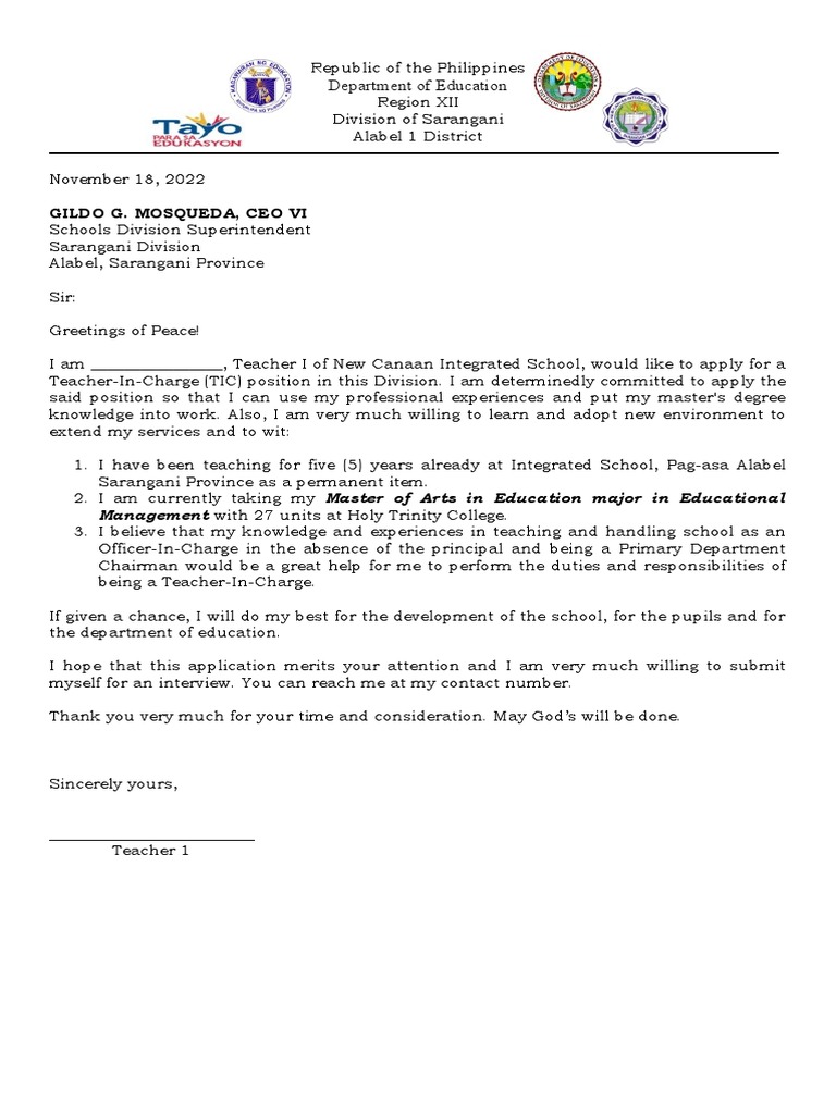 Letter Application | PDF