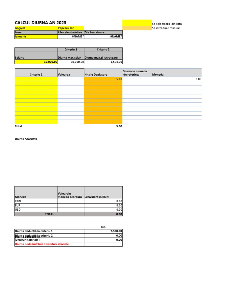 Calcul Diurna 2023 - V2mutimoneda | PDF