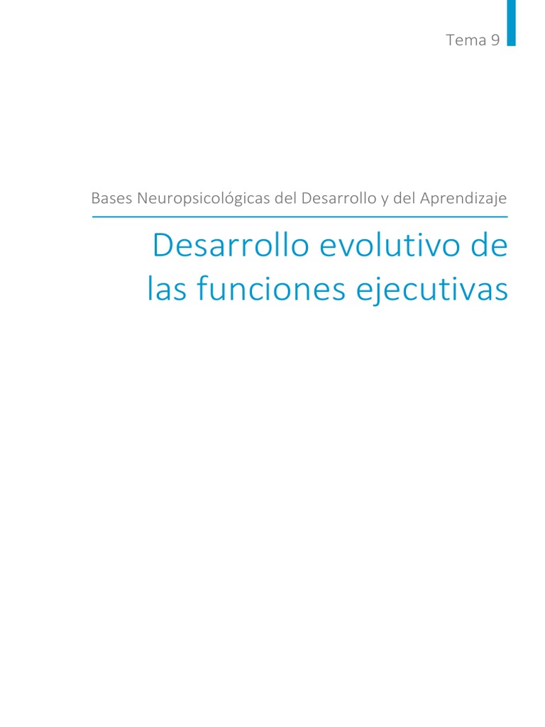 Tema9 PDF | PDF | Funciones ejecutivas | Corteza prefrontal