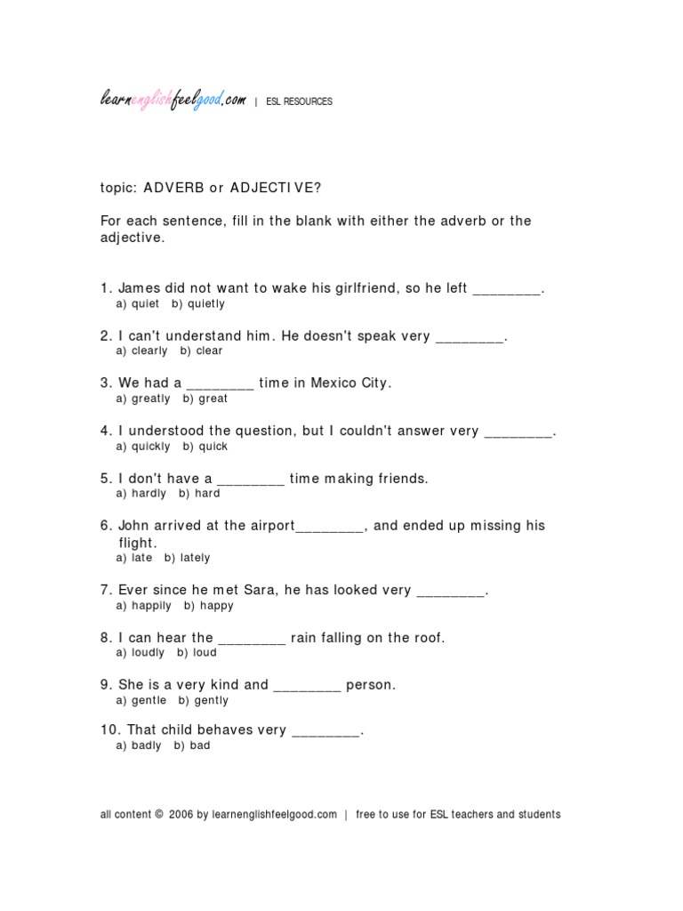 Silo - Tips - Learnenglishfeelgoodcom Esl Resources PDF | PDF