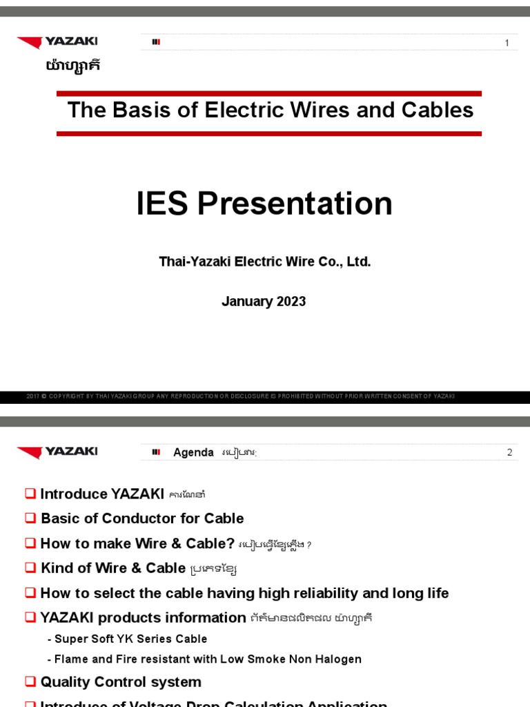 YAZAKI - Presentation at Cambodia 10-13 Jan'23 PDF | PDF