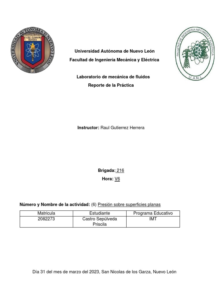 Fuerza Hidrostática En Superficies Curvas Pdf