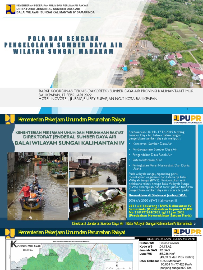 (BWS Kalimantan IV) Pengelolaan Sumber Daya Air Wilayah Sungai Mahakam PDF | PDF