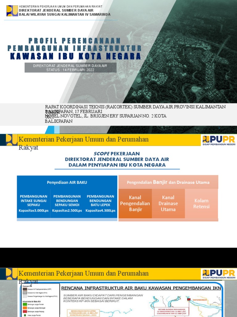 (BWS KALIMANTAN IV SMD) MATERI 2 Paparan Rakortek 18-2-2022 BWS K-IV Samarinda V.2 - IKN | PDF ...