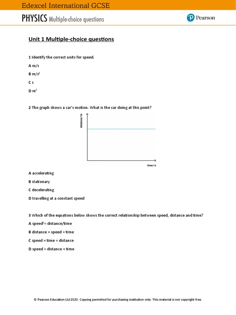 Ig - SA - Phys - MCQs - Unit 1 (1) - Sao Chép | PDF | Force | Weight
