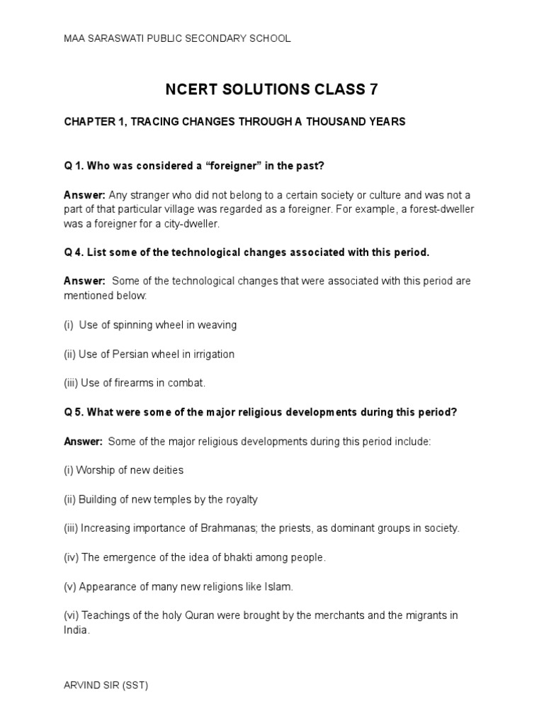 Ncert Solutions Class 7 Chapter 1 PDF | PDF