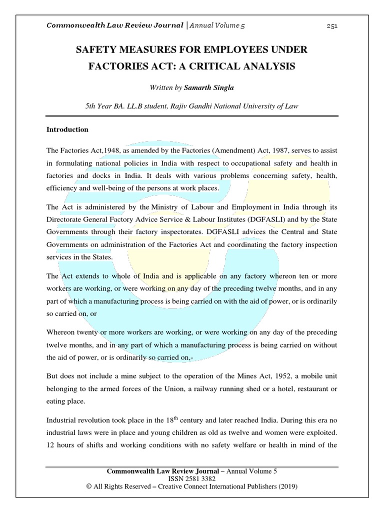 Factories Act PDF | PDF