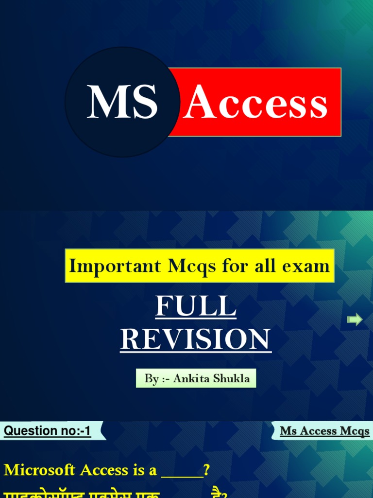 Ms Access Mcqs by Techno Lore PDF | PDF