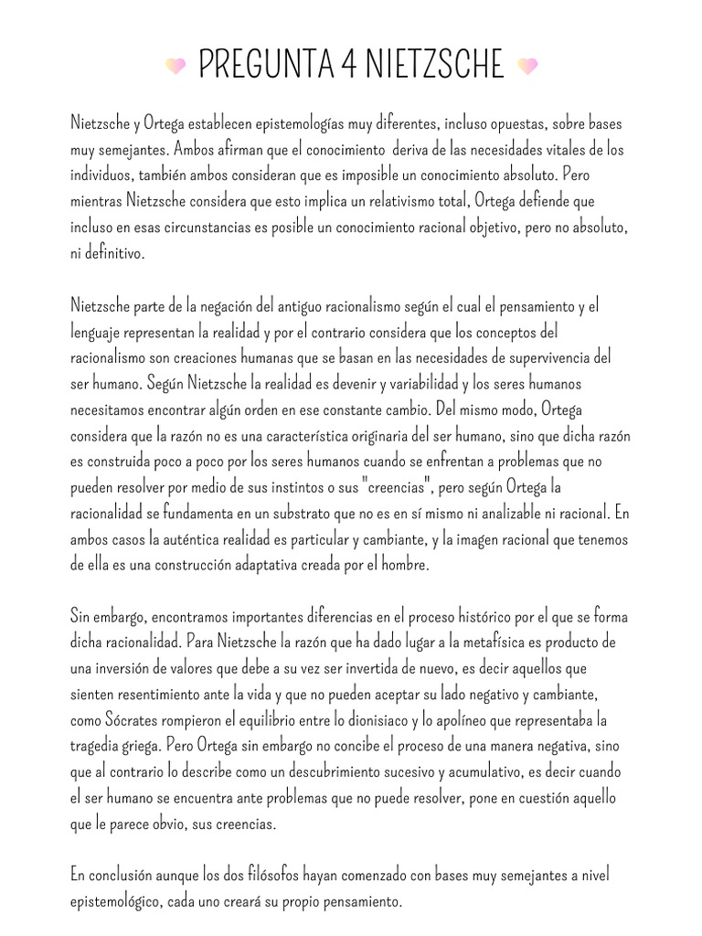 PREGUNTA 4 NIETZSCHE | PDF